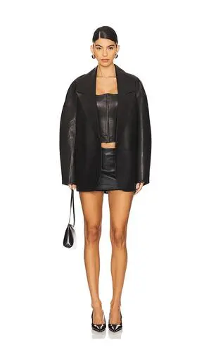 THE SEI Leather Curved Bustier