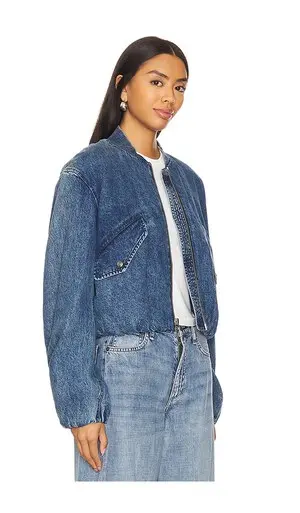 Rag & Bone Maggie Cropped Denim Bomber