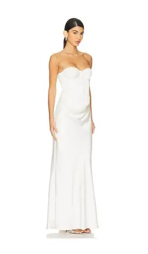 ROTATE BY BIRGER CHRISTENSEN Satin Pearl Corset Dress
