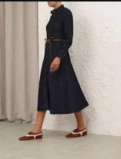 Zimmermann Acacia Shirt Dress - Dark Denim | Editorialist