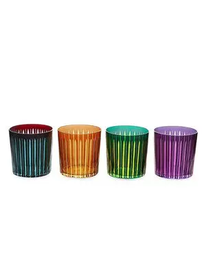 L'Objet Prism 4-piece Double Old-fashioned Glass Set Neutral