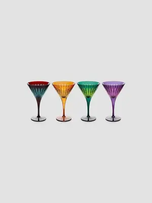 L'Objet Prism Martini Glasses 4-piece Set - Multi