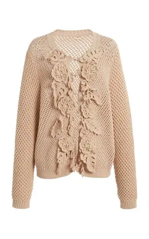 Elie Saab Ruffled Knit Cardigan