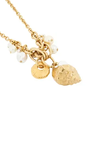 Chloé Tone Shell Pearl Pendant Necklace