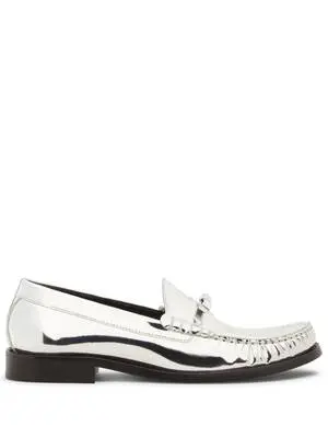 STUART WEITZMAN Lottie Bow Loafers - Silver