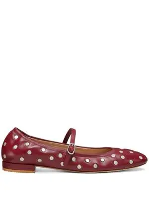 STUART WEITZMAN Stuart Weitzman Claris Studded Ballet Flats Red