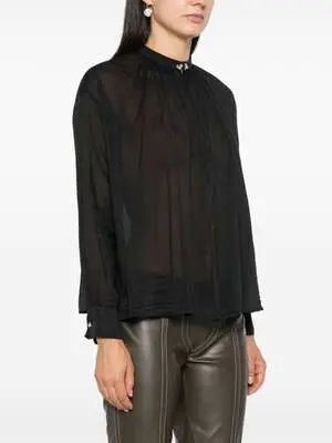 FORTE_FORTE Crystal-embellished Voile Shirt