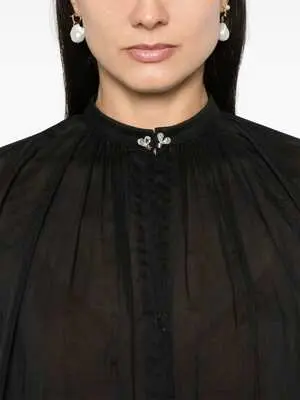 FORTE_FORTE Crystal-embellished Voile Shirt