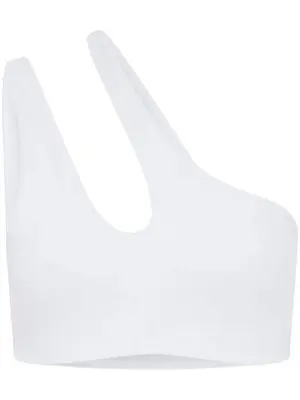 LET'S SWIM One-shoulder Bikini Top - White