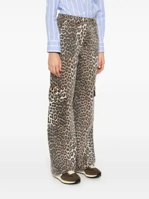 GANNI Angi Leopard Print Jeans