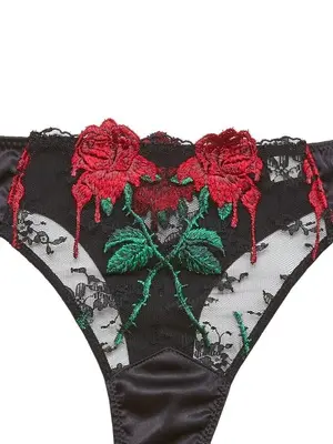 FLEUR DU MAL Vampire Rose Embroidered Thong