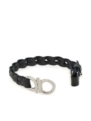 FERRAGAMO Gancini Braided Bracelet - Black
