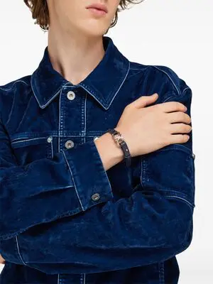 FERRAGAMO Gancini Braided Bracelet - Black