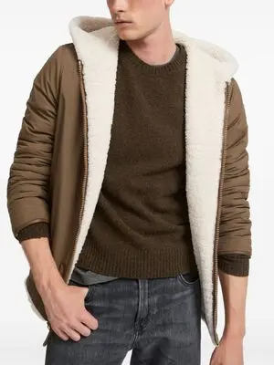 YVES SALOMON Reversible Shearling Hooded Jacket