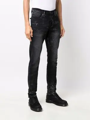 PURPLE BRAND Low-rise Slim-fit Jeans - Black