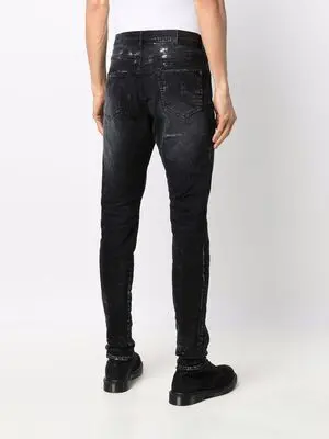 PURPLE BRAND Low-rise Slim-fit Jeans - Black