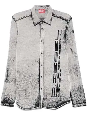 DIESEL® Abstract-print Shirt - Grey