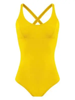 AMIR SLAMA Criss-cross One-piece Swimsuit - Yellow