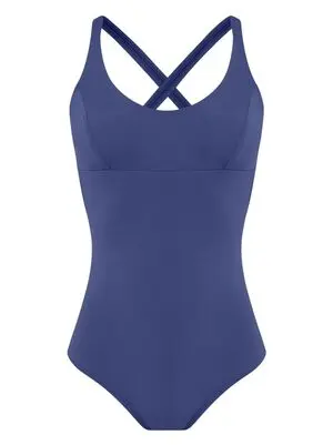 AMIR SLAMA Criss-cross One-piece Swimsuit - Blue
