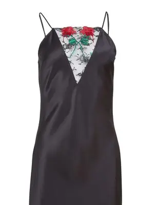 Fleur Du Mal Vampire Rose Embroidered Slip Dress