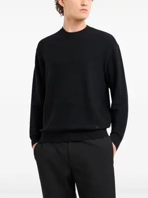 Emporio Armani Appliqué-logo Jumper - Black
