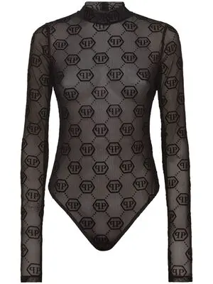 Philipp Plein Monogram Tulle Body