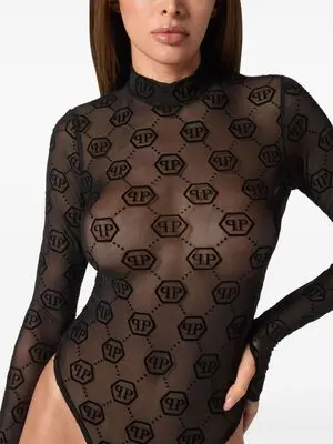 Philipp Plein Monogram Tulle Body