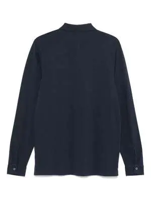Sunspel Long-sleeve Piqué Polo Shirt - Blue