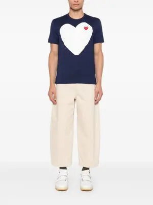 Play Comme Des Garcon Heart-patch T-shirt