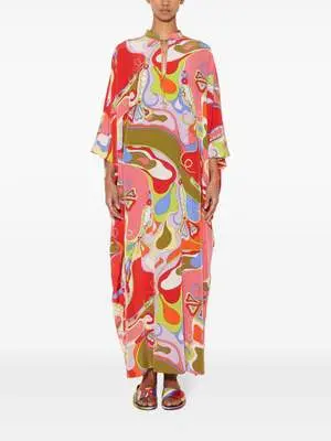 Emilio Pucci Abstract-pattern Print Maxi Dress