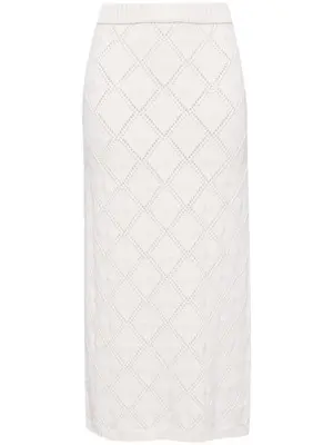 Elie Saab Knitted Midi Skirt - Neutrals