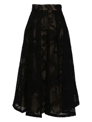Elie Saab Embroidered Midi Skirt