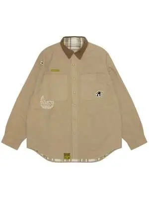 AAPE BY *A BATHING APE Logo-embroidered Shirt - Neutrals
