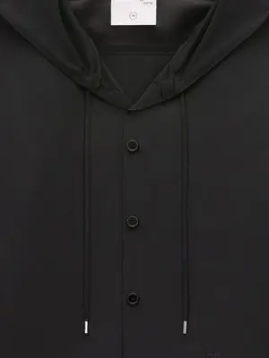COURREGES Hooded Twill Shirt - Black