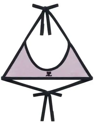 COURREGES Contrasting-trim Bralette - Pink