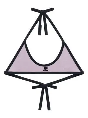 COURREGES Contrasting-trim Bralette - Pink
