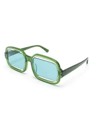 Henrik Vibskov Olga Rectangle-frame Sunglasses - Green