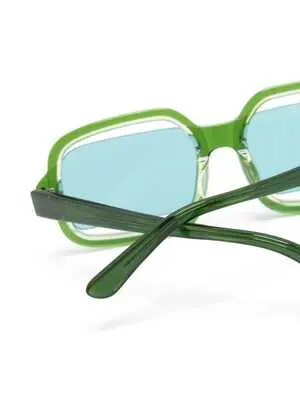 Henrik Vibskov Olga Rectangle-frame Sunglasses - Green