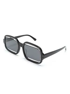 Henrik Vibskov Olga Rectangle-frame Sunglasses - Black