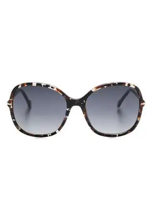 Carolina Herrera Tortoiseshell Effect Oversize Sunglasses