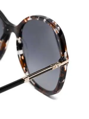 Carolina Herrera Tortoiseshell Effect Oversize Sunglasses