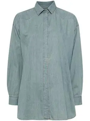 TU ES MON TRESOR The Turquoise Oversized Denim Shirt