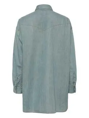 TU ES MON TRESOR The Turquoise Oversized Denim Shirt
