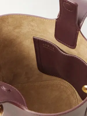 Loewe Pebble Mini Leather Bucket Bag - Burgundy