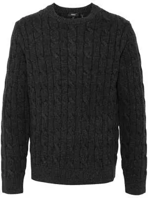 Theory Cable Knit Mock Neck Sweater