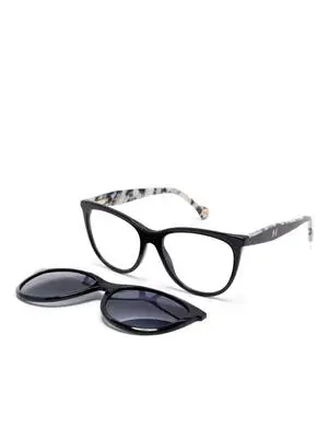 Carolina Herrera Cat-eye Clip-on Glasses - Black