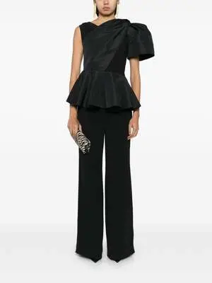 Elie Saab Topstitch Crepe Trousers