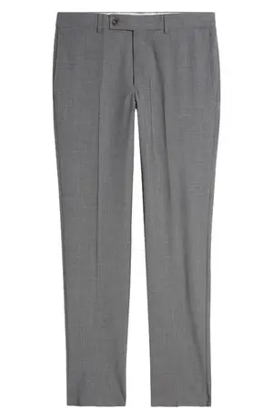 JACK VICTOR Patrick Flat Front Stretch Wool Dress Pants - Medium Grey