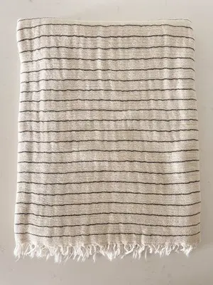 Anaya Striped Turkish Cotton Crinkled Throw