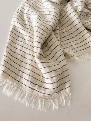 Anaya Striped Turkish Cotton Crinkled Throw